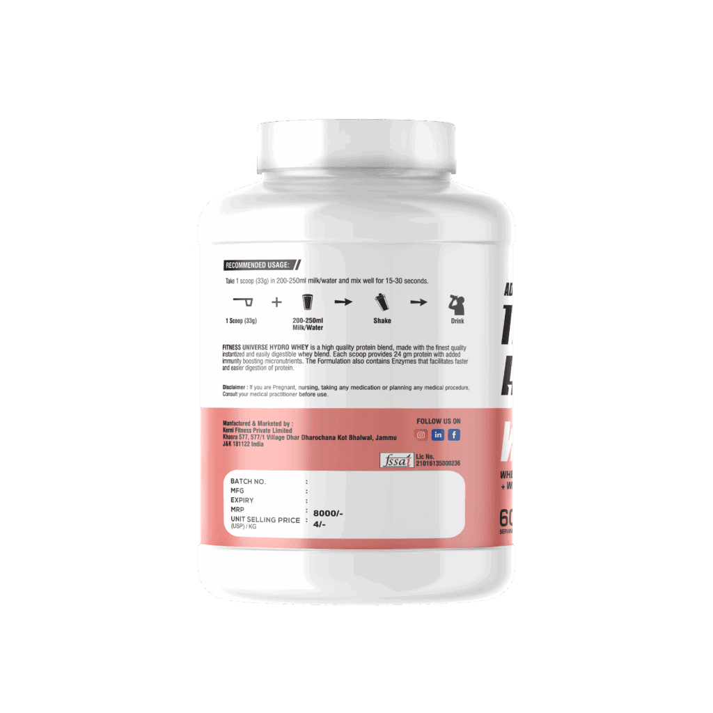 Fitness Universe Advanced Hydro Whey Protein | Hydrolyzed Whey | High ...
